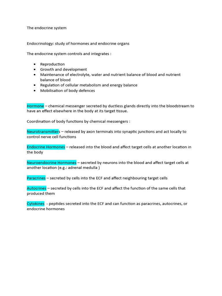 The Endocrine System | PDF | Hormone | Endocrine System