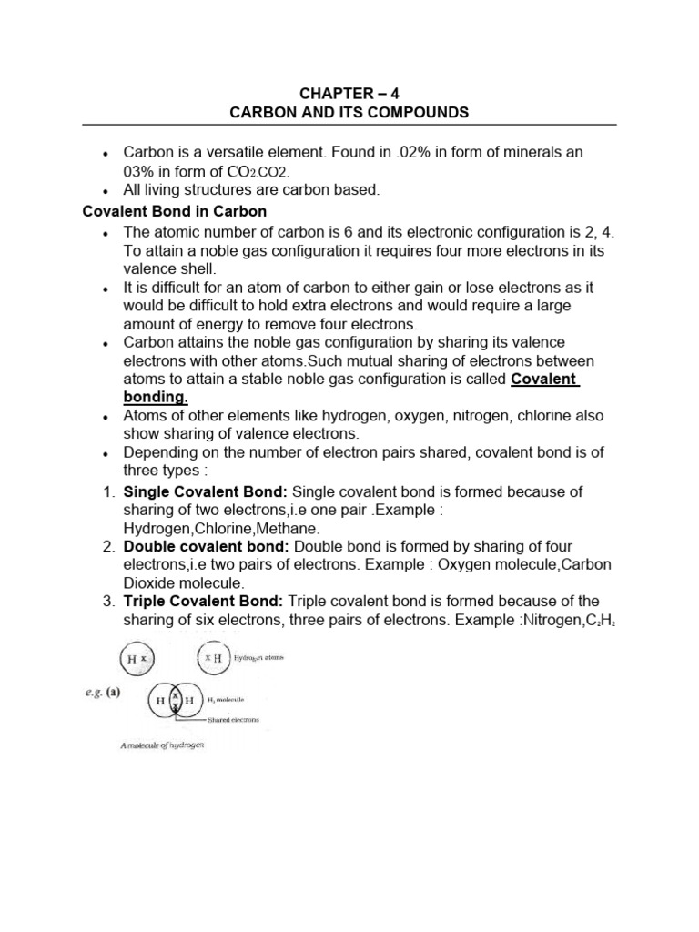 Carbon's Versatility and Bonding Explained | PDF | Chemical Bond ...