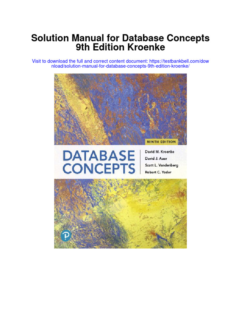 Instant Download Solution Manual For Database Concepts 9th Edition ...