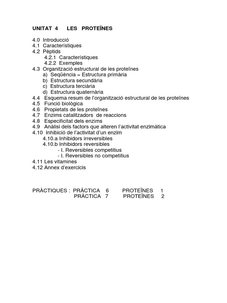 UNITAT 4 LES PROTEINES | PDF