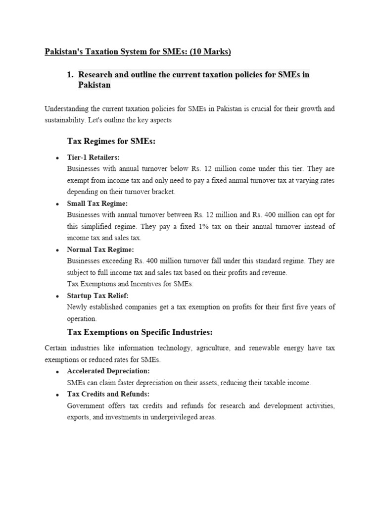 Assignment Akram&Arslan Part | PDF | Taxes | Small And Medium Sized Enterprises