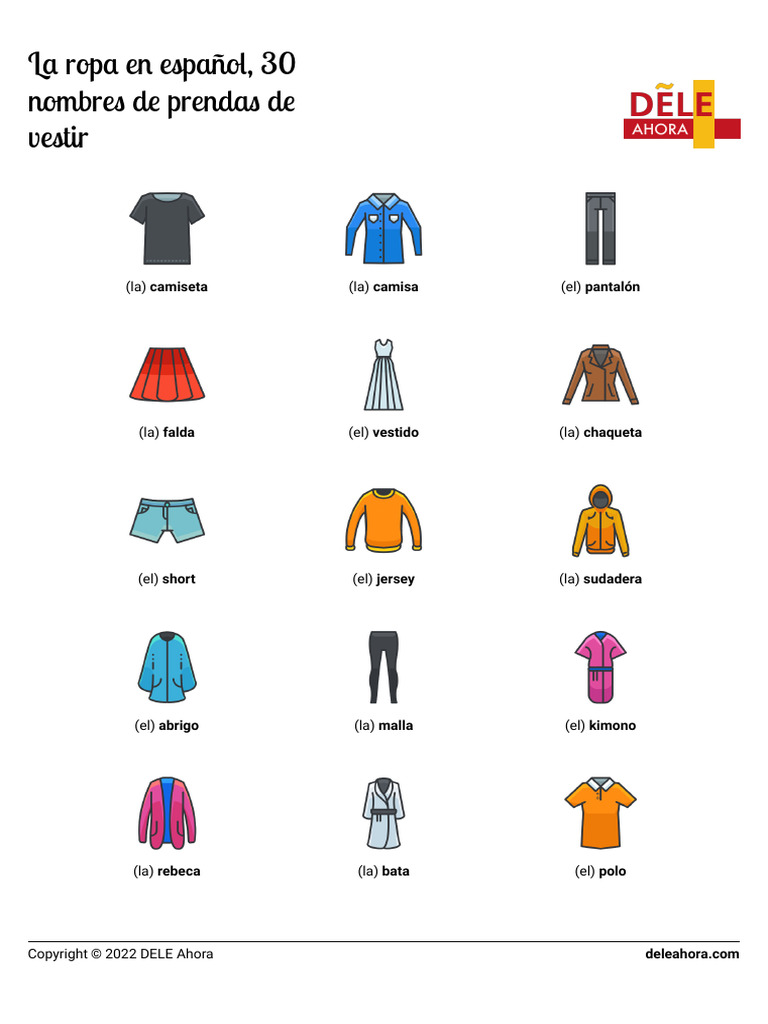 Vocabulario de La Ropa | PDF