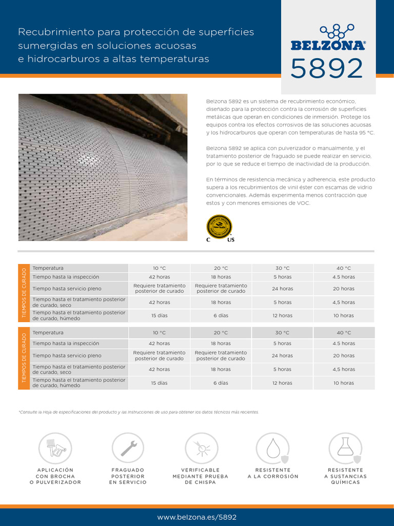Folleto - Belzona 5892 | PDF | Agua | Vapor