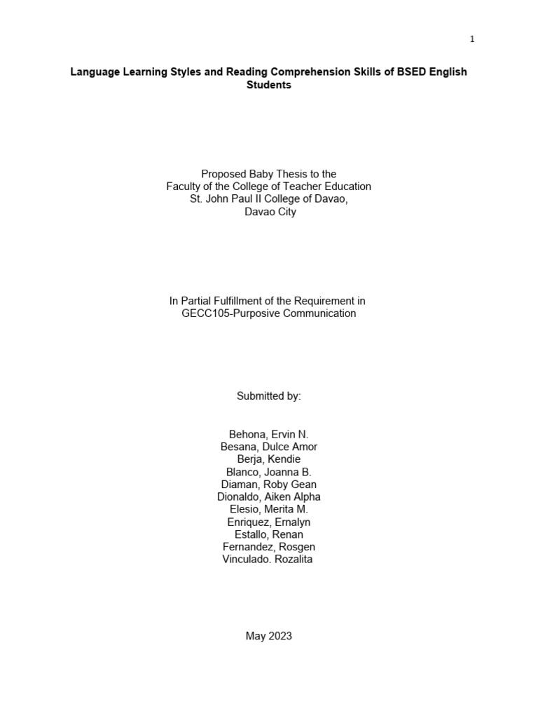 2295s-Group 2 | PDF | Reading Comprehension | Learning Styles