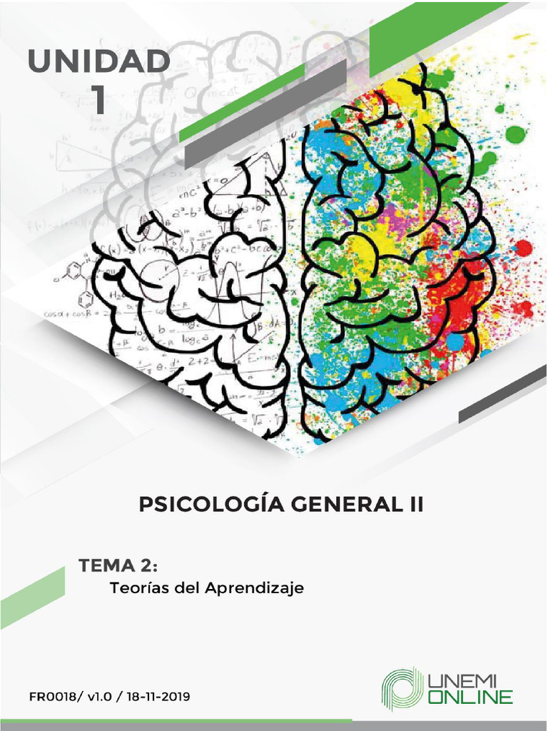 Psic Gen Unif Com Unidad 1y2 EXAMEN | PDF | Aprendizaje | Teoría del aprendizaje (educación)