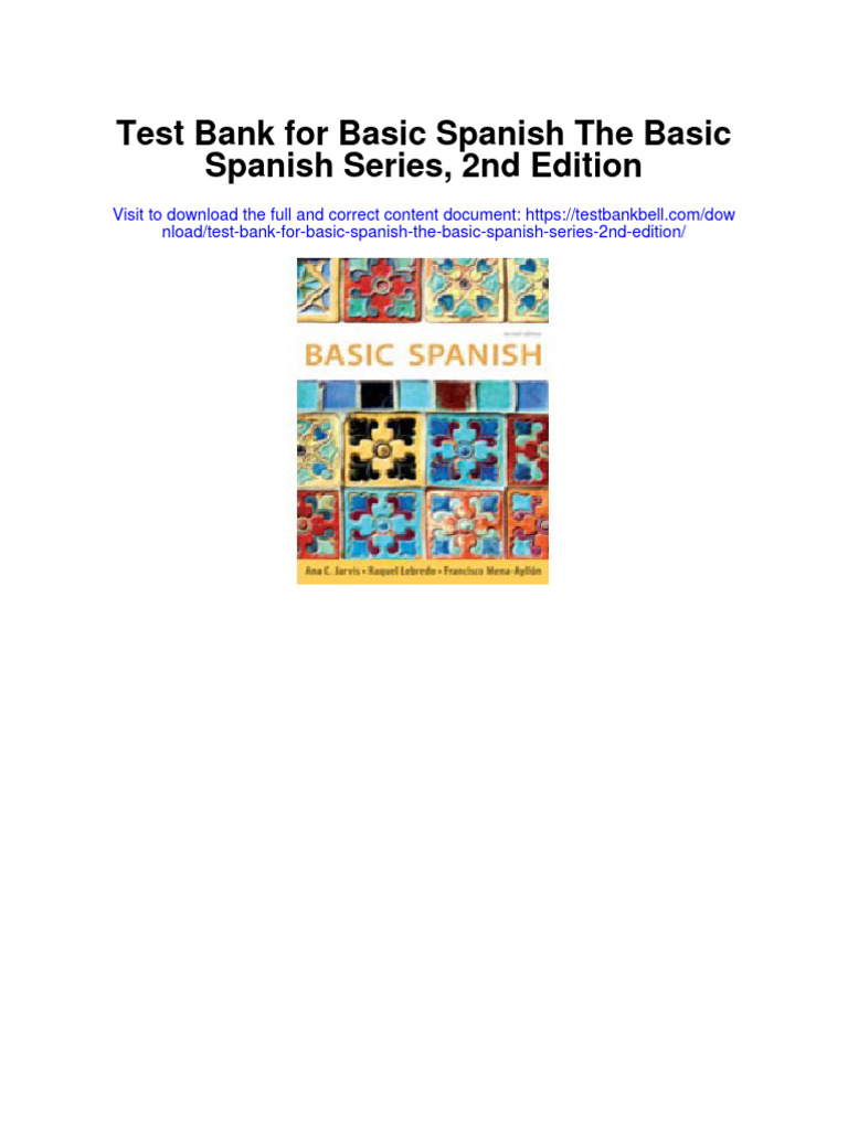 Instant Download Test Bank For Basic Spanish The Basic Spanish Series ...