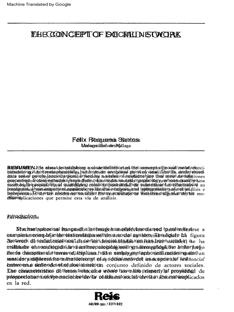 el concepto de la red social | PDF | Social Network | Sociology