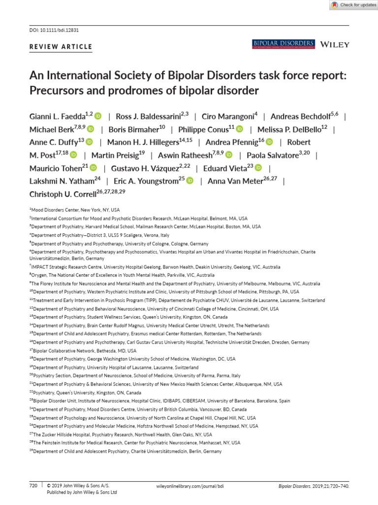 An International Society of Bipolar Disorders Task Force Report ...