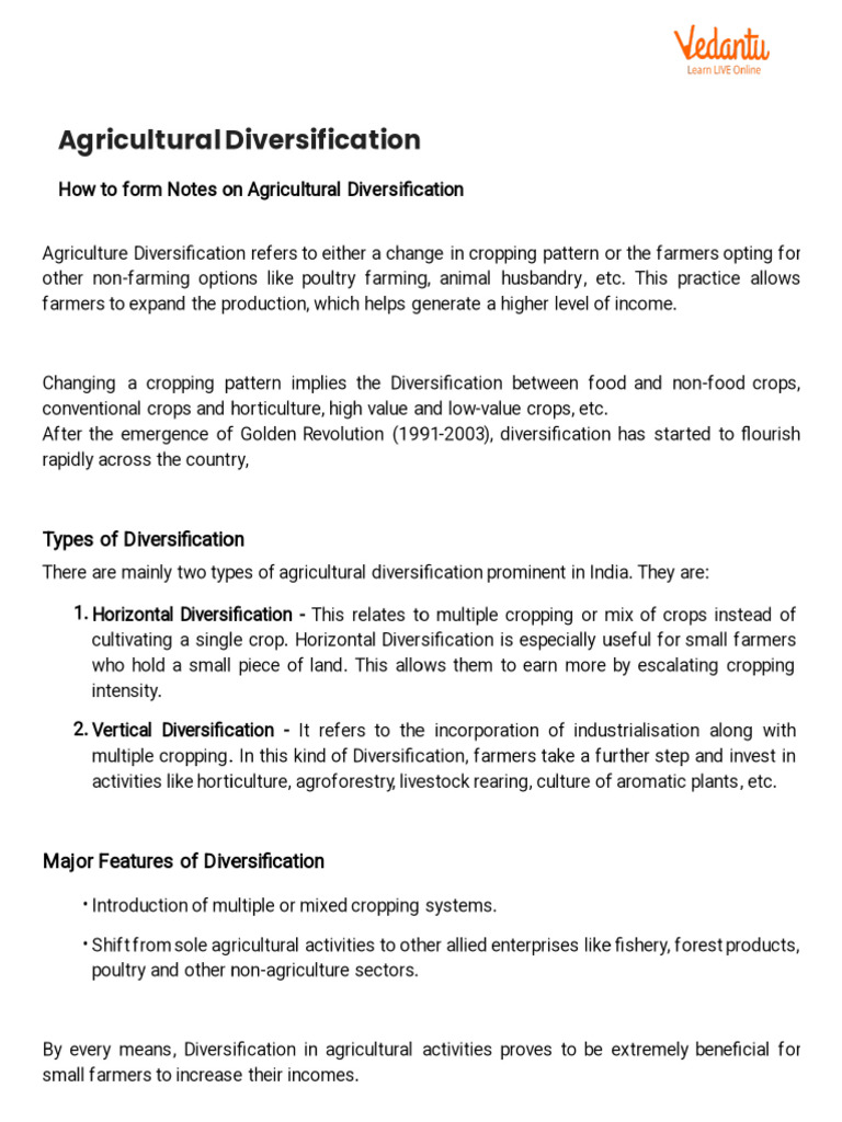 Agriculture Diversification | PDF
