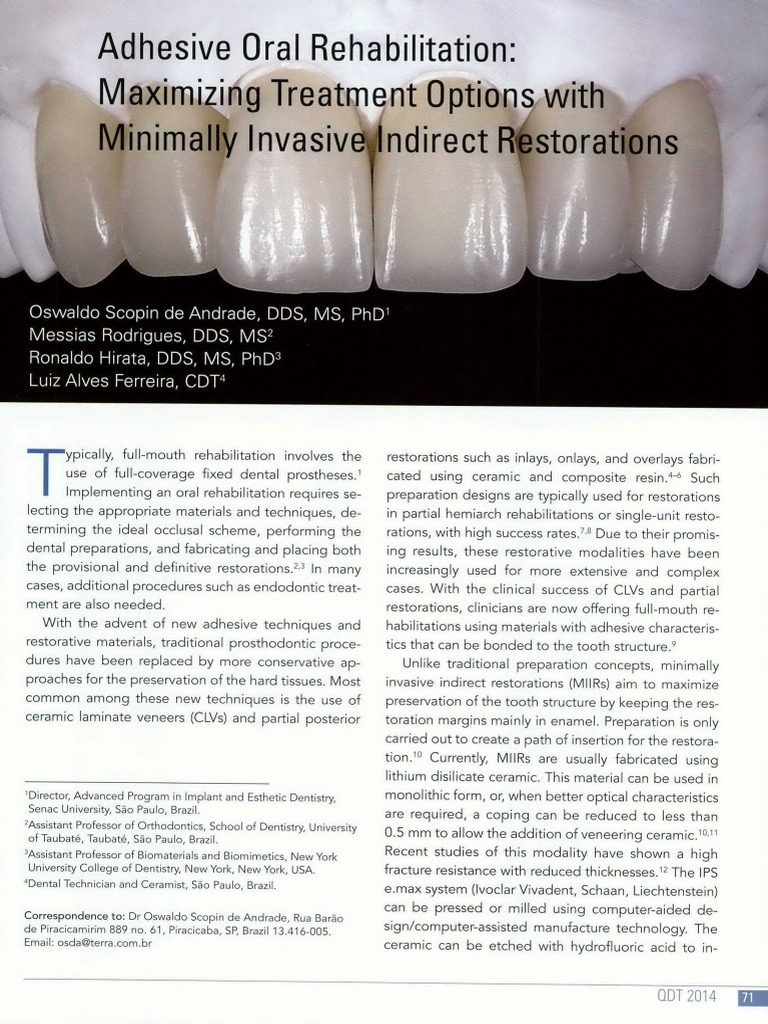 ROA Scopin 2014 4 | PDF | Orthodontics | Dental Composite