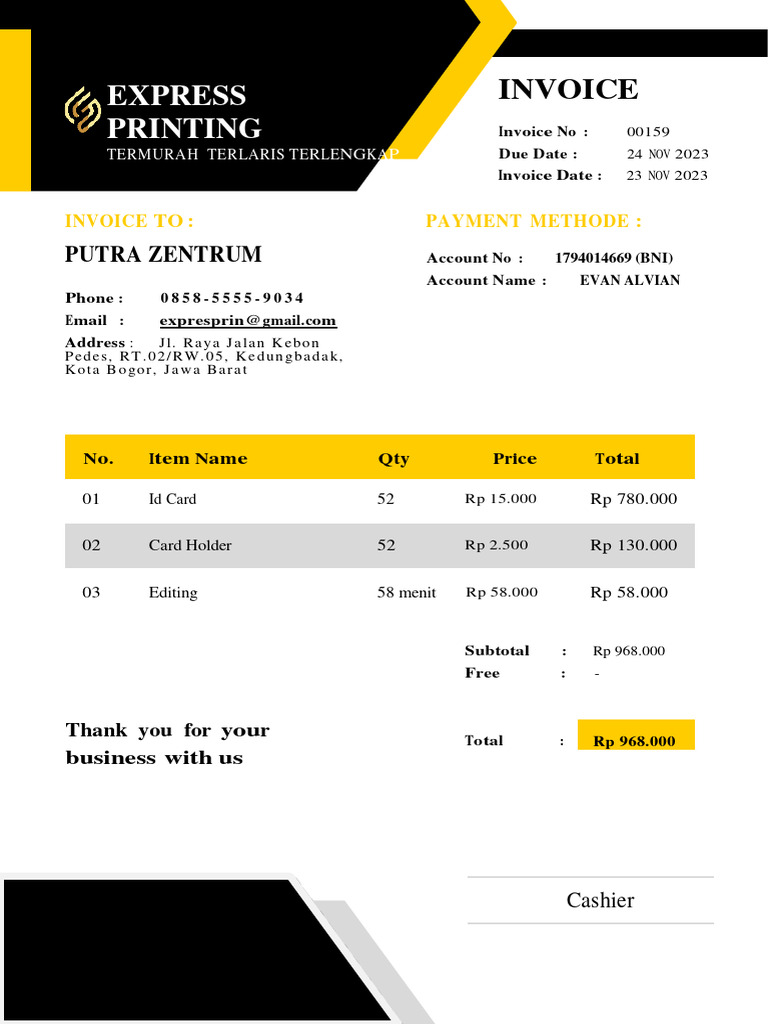 Invoice - Putra Zentrum | PDF