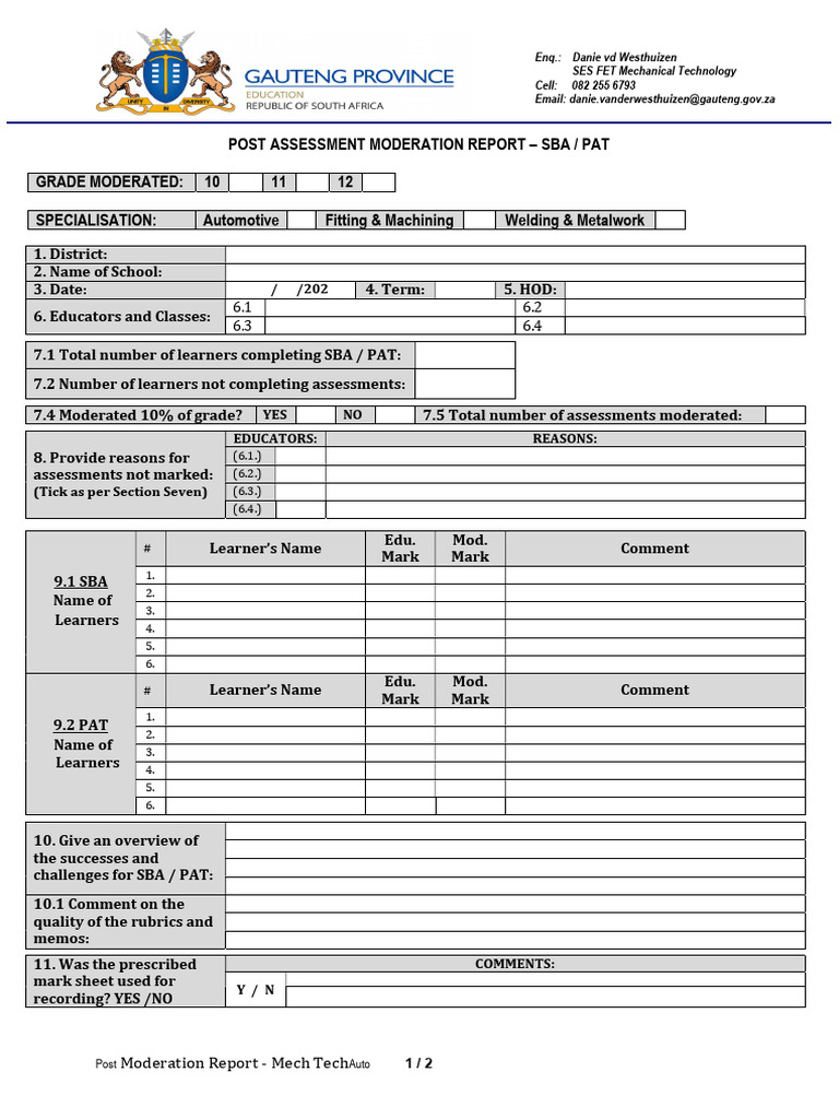 Post Moderation MechTech 2023 | PDF | Industrial Processes