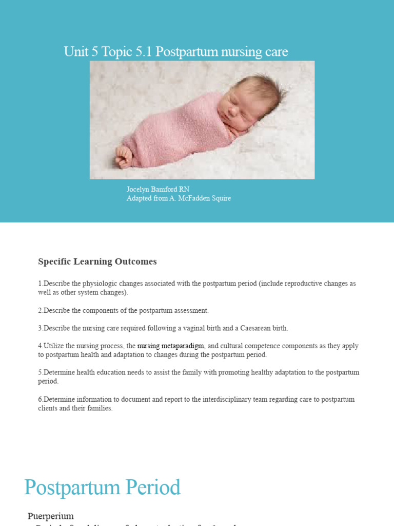 Unit 5.1 Student JLB | PDF | Postpartum Period | Lactation