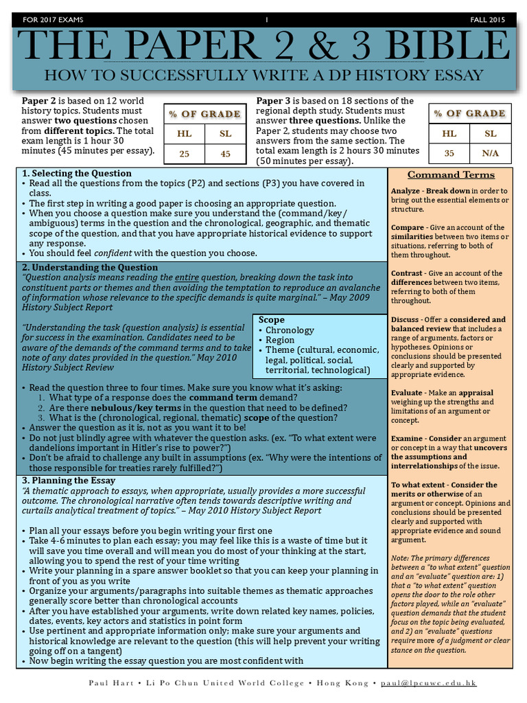 The Paper 2 3 Bible 15 09 25 | PDF | Essays | Argument