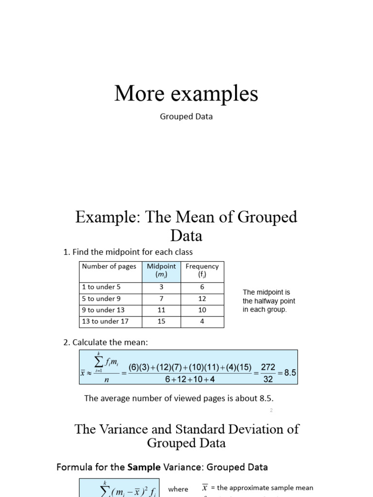 More Examples Grouped Data | PDF
