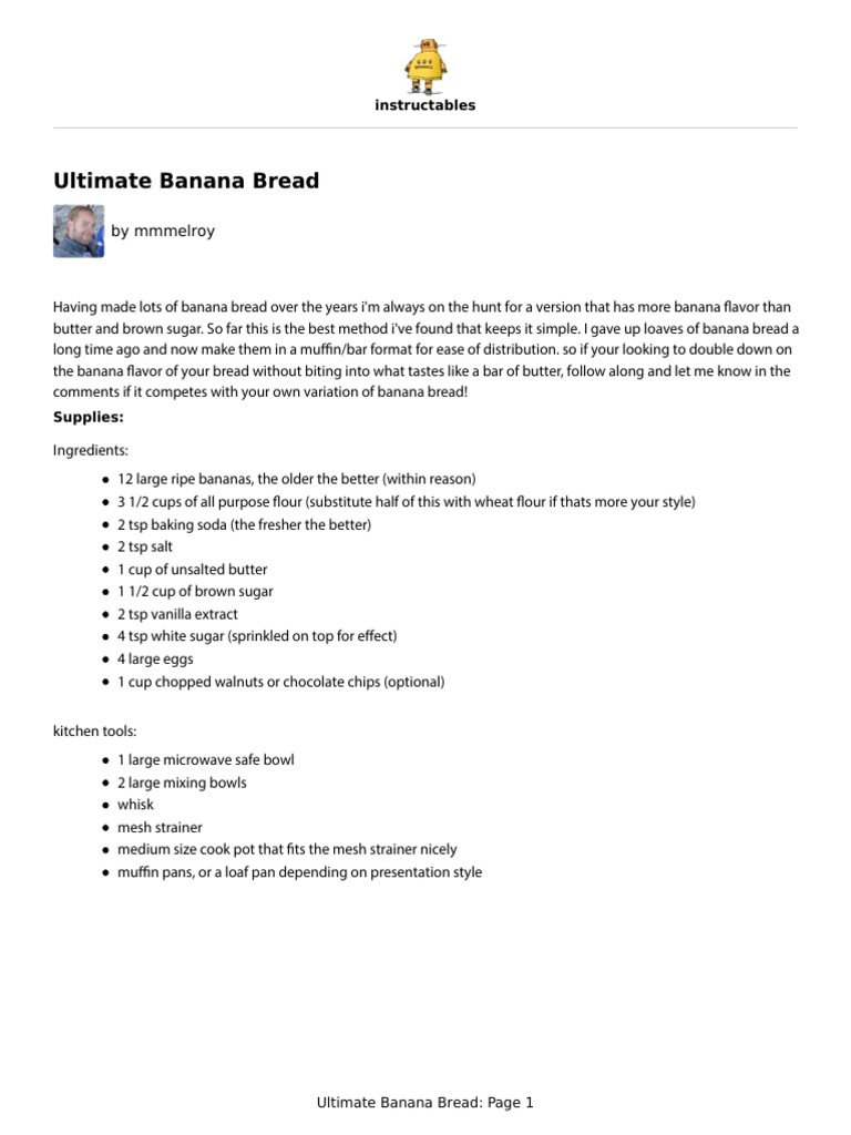 Ultimate Banana Bread | PDF | Breads | Baking