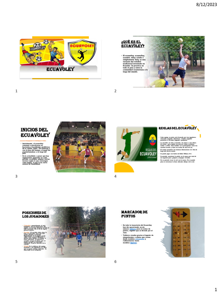 Reglas y Posiciones del Ecuavóley | PDF | Vóleibol | Juegos de ...