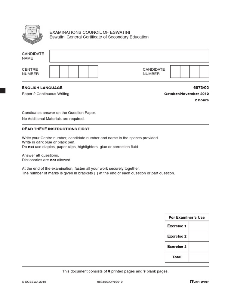 English p2 2019 | PDF