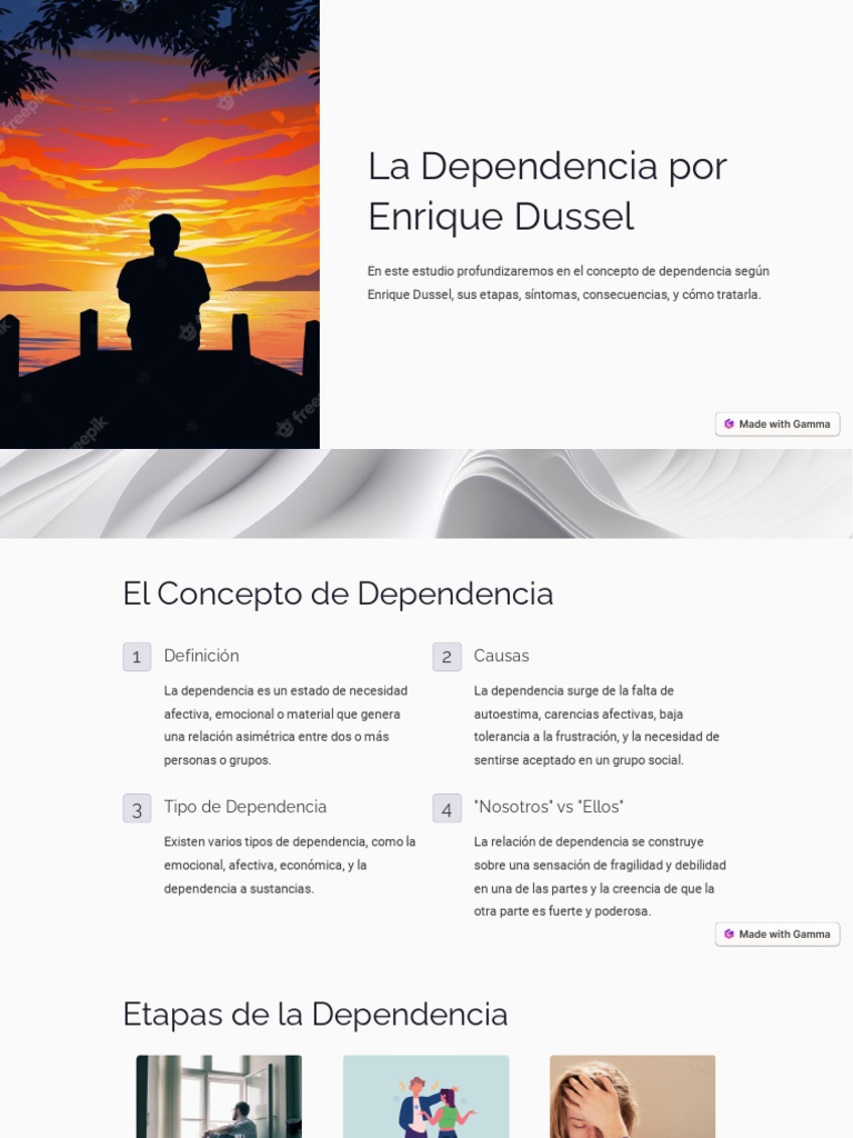 La Dependencia Por Enrique Dussel | PDF | Ansiedad | Autoestima
