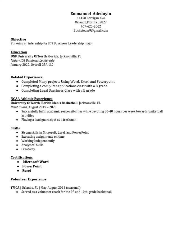 Emmanuel Adedoyin Resume | PDF | Career & Growth