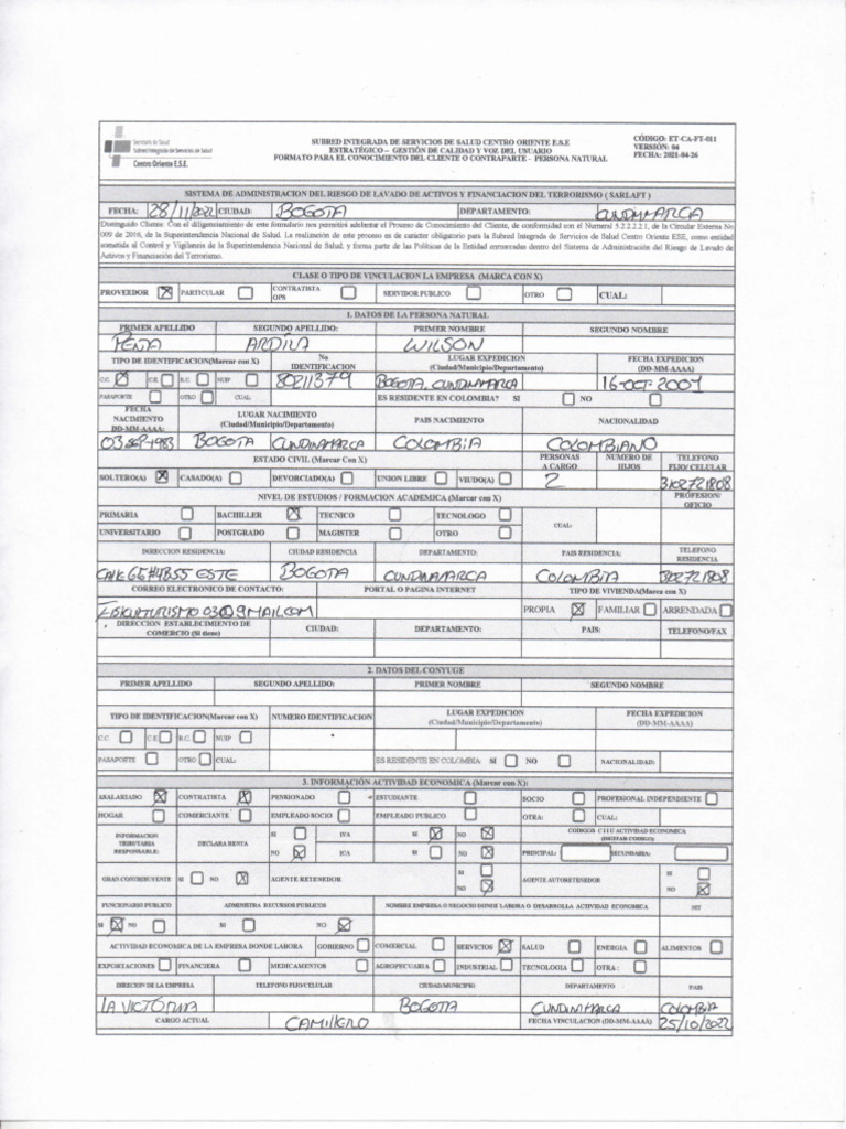 36 FORMULARIO CONOCIMIENTO DEL CLIENTE 195 | PDF
