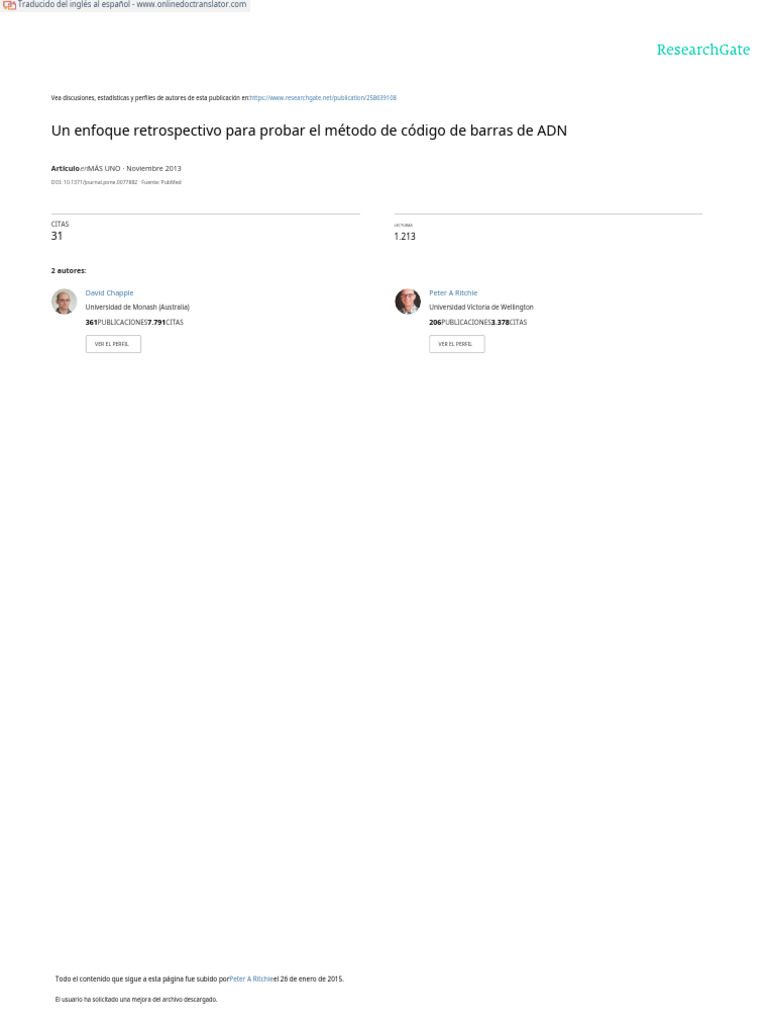 Brecha Codigo de Barra | PDF | Taxonomía (biología) | Adn