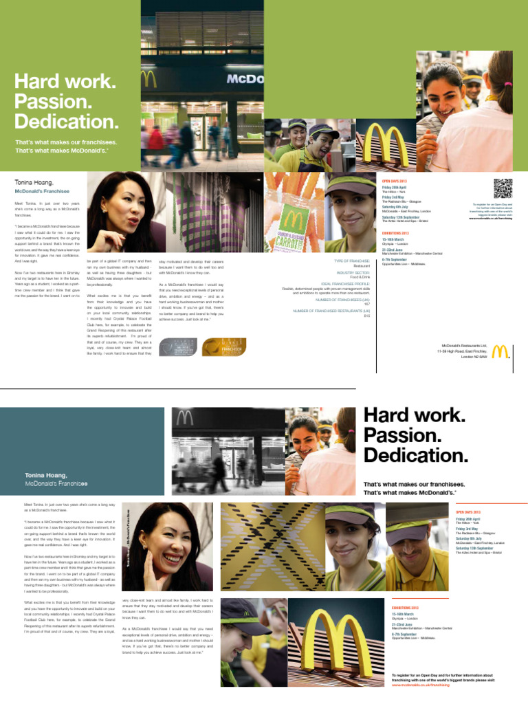Mcdonald S Franchisees (Tonina Hoang) | PDF | Franchising | Mc Donald's