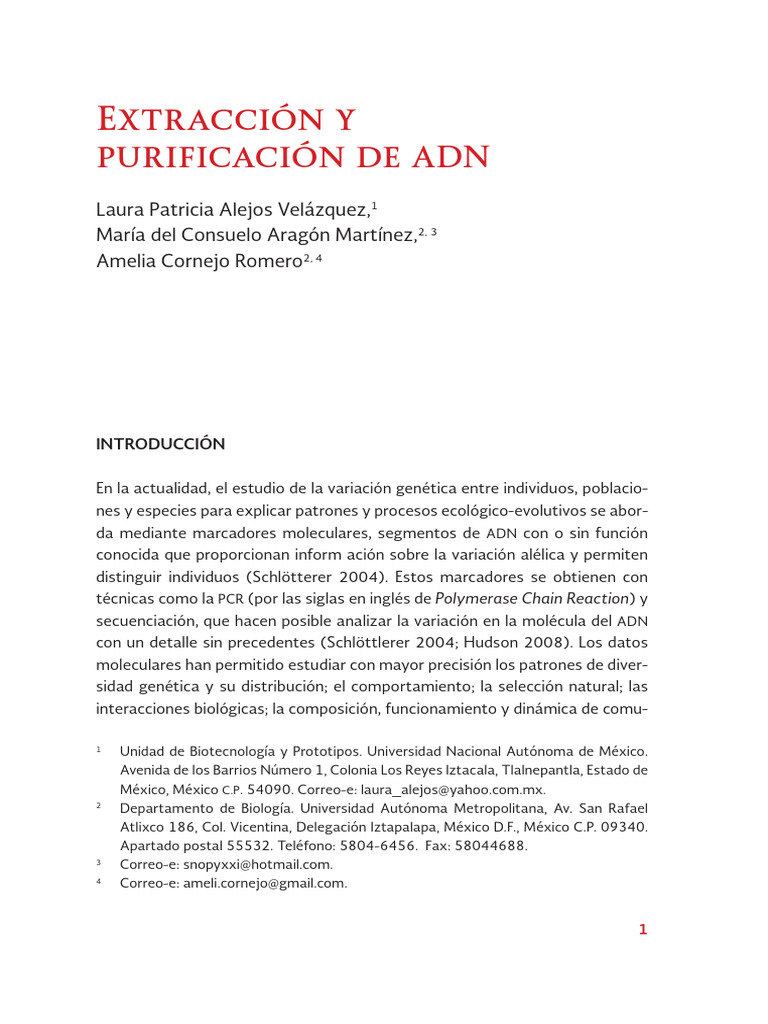 Extraccion_y_purificacion_de_ADN | PDF | Adn | Nucleótidos
