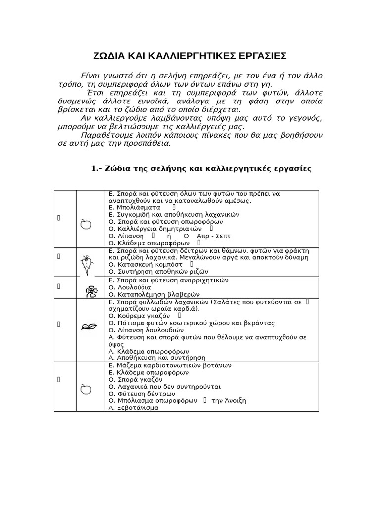 ΖΩΔΙΑ ΚΑΙ ΚΑΛΛΙΕΡΓΗΤΙΚΕΣ ΕΡΓΑΣΙΕΣ | PDF