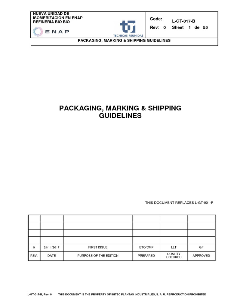 L-GT-017-B Packaging, Marking and Shipping Guideline - Rev 0 | PDF ...