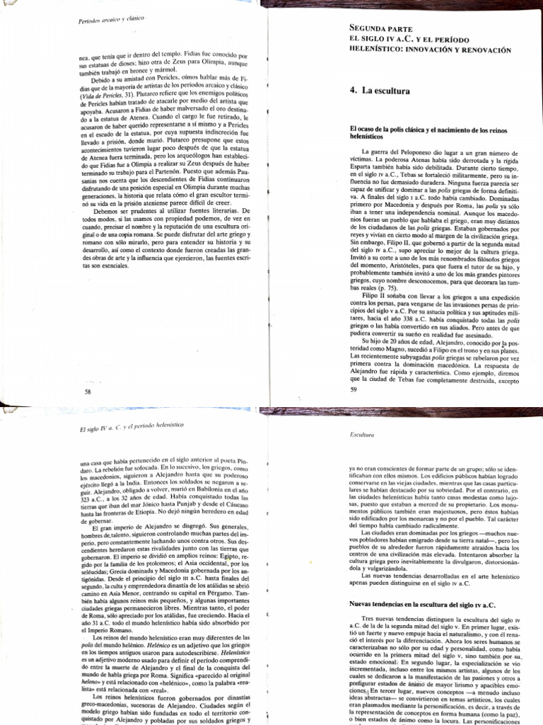 El Siglo IV y El Periodo Helenistico. S.Woodford | PDF
