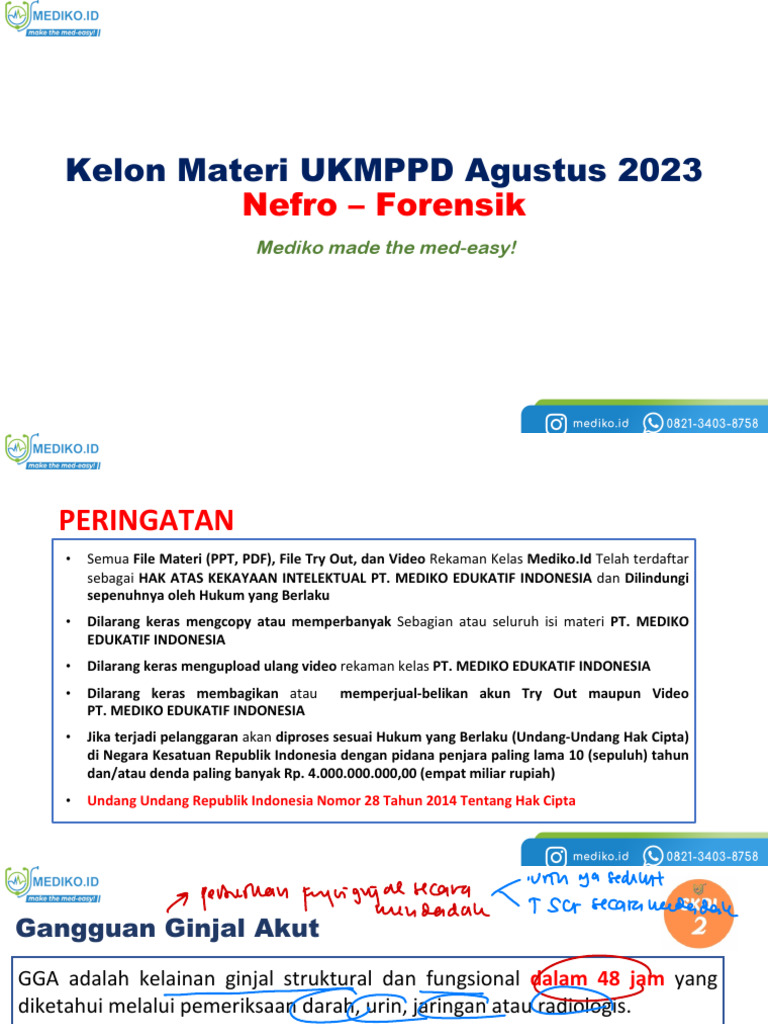 Panduan UKMPPD: Nefro dan Forensik | PDF