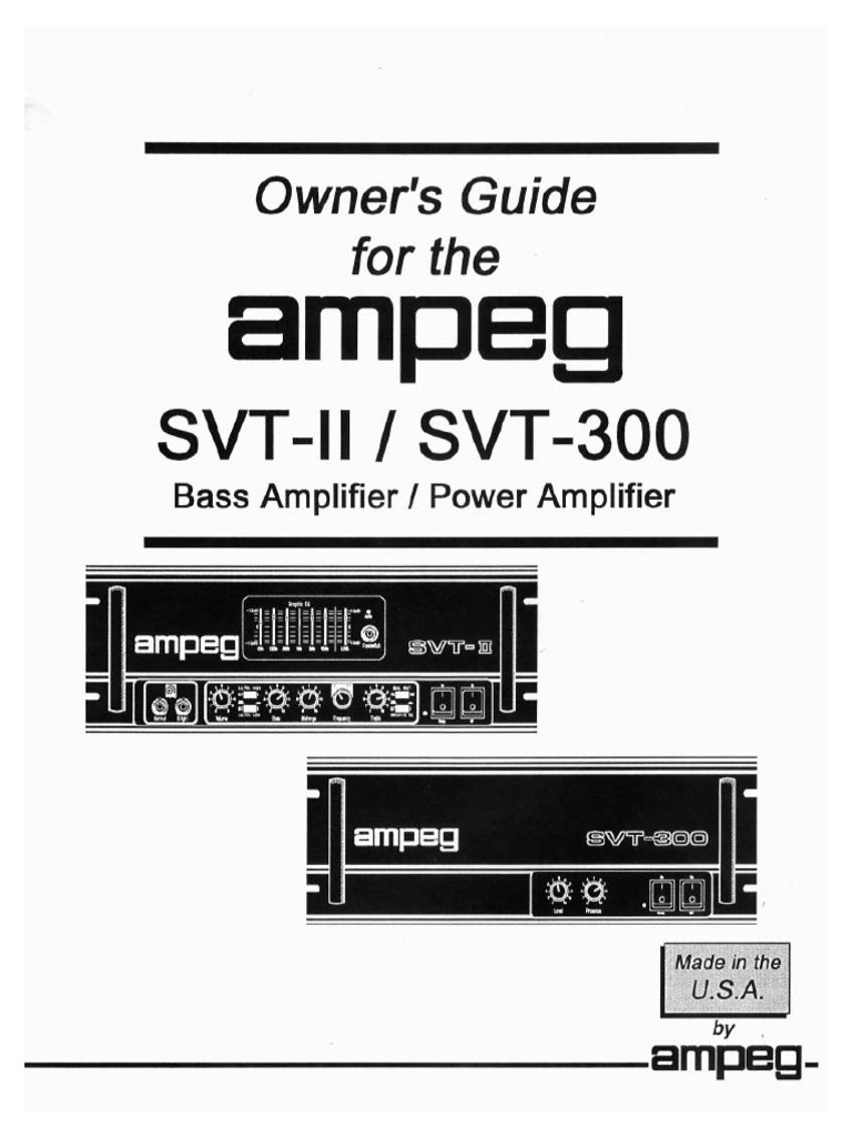 SVT-II - SVT-300 Manual | PDF