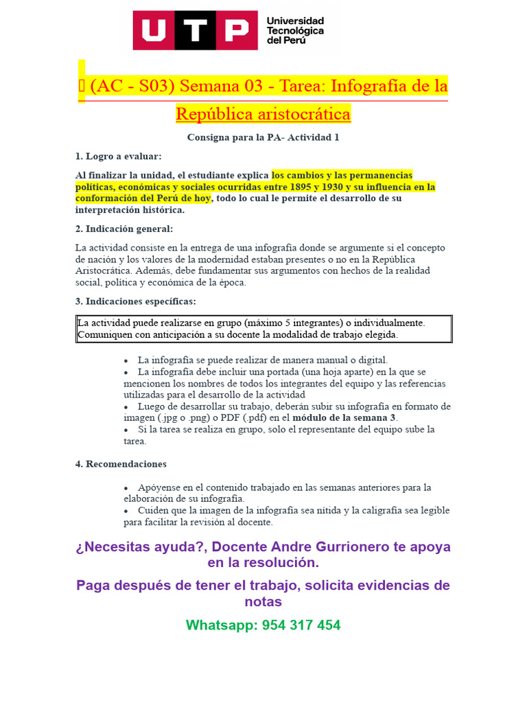 ? (AC - S03) Semana 03 - Tarea Infografia de La República Aristocrática ... ? (AC - S03) Semana 03 - Tarea Infografia de La República Aristocrática ...