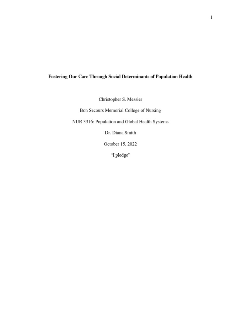 Messier Socialdetermantsofhealthinterviewpaper | PDF | Foster Care ...