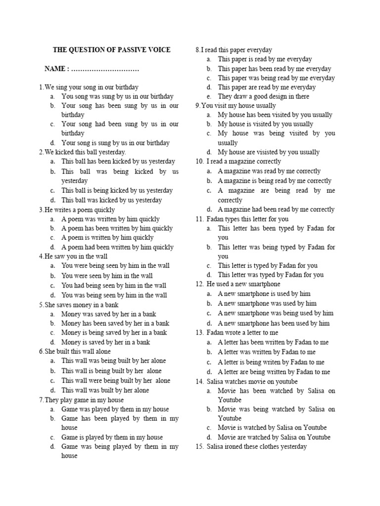The Question of Passive Voice | PDF