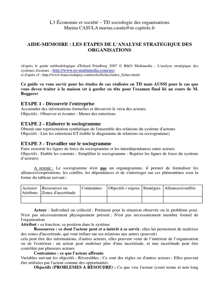 Méthodologie Analyse Stratégique | PDF