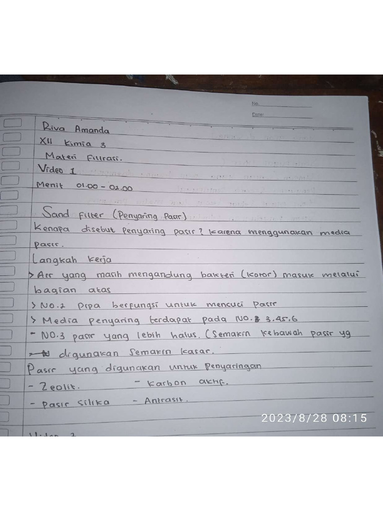 Kel3 N1 Filtrasi Riva Amanda | PDF