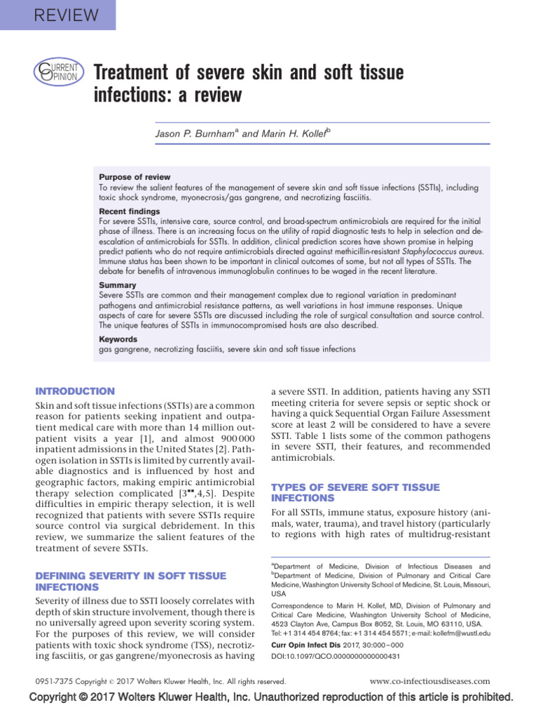 Treatment of Severe Skin and Soft Tissue Burnham2018 | PDF | Methicillin Resistant ...