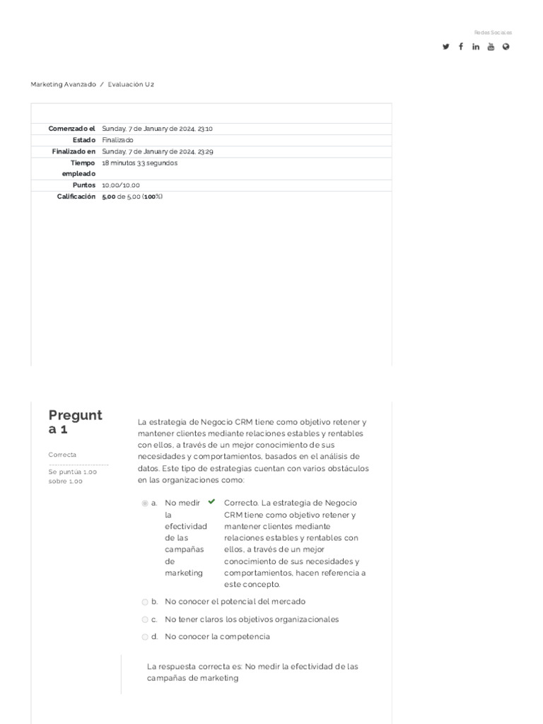 Evaluación U2 - Revisión Del Intento | PDF