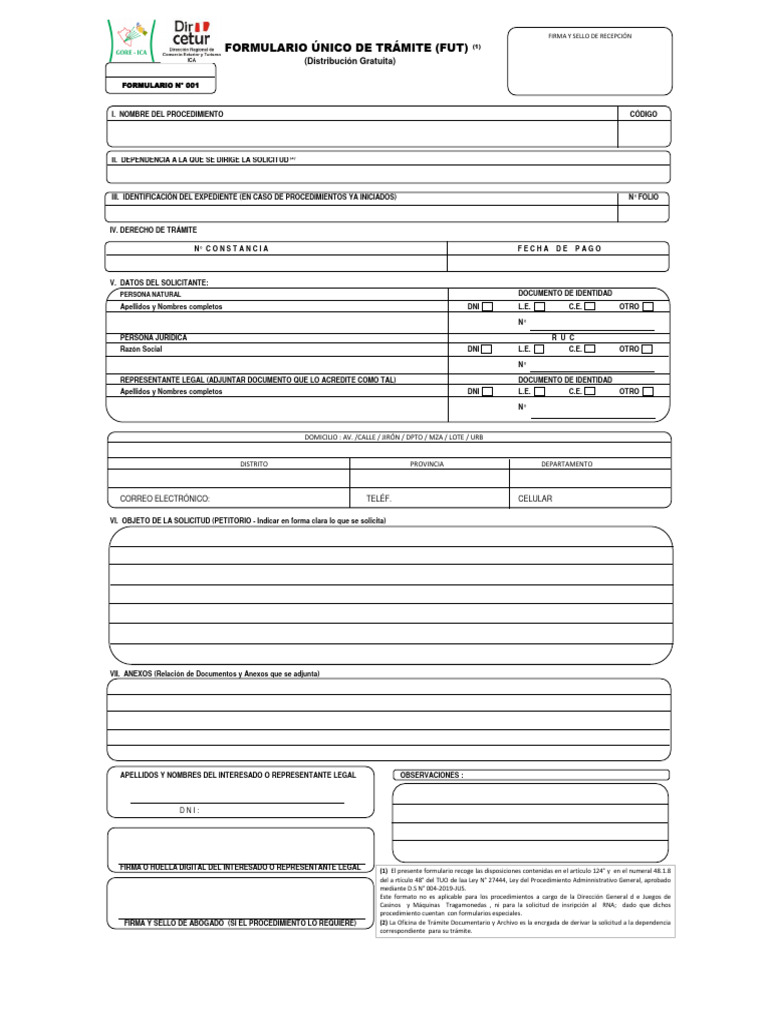 Formulario Unico de Tramite Fut Dircetur | PDF | Justicia | Crimen y ... Formulario Unico de Tramite Fut Dircetur | PDF | Justicia | Crimen y ...