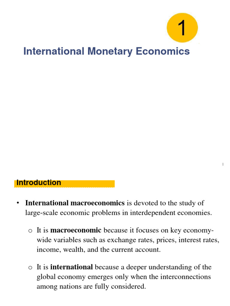 Overview of International Monetary Economics | PDF | Exchange Rate ...