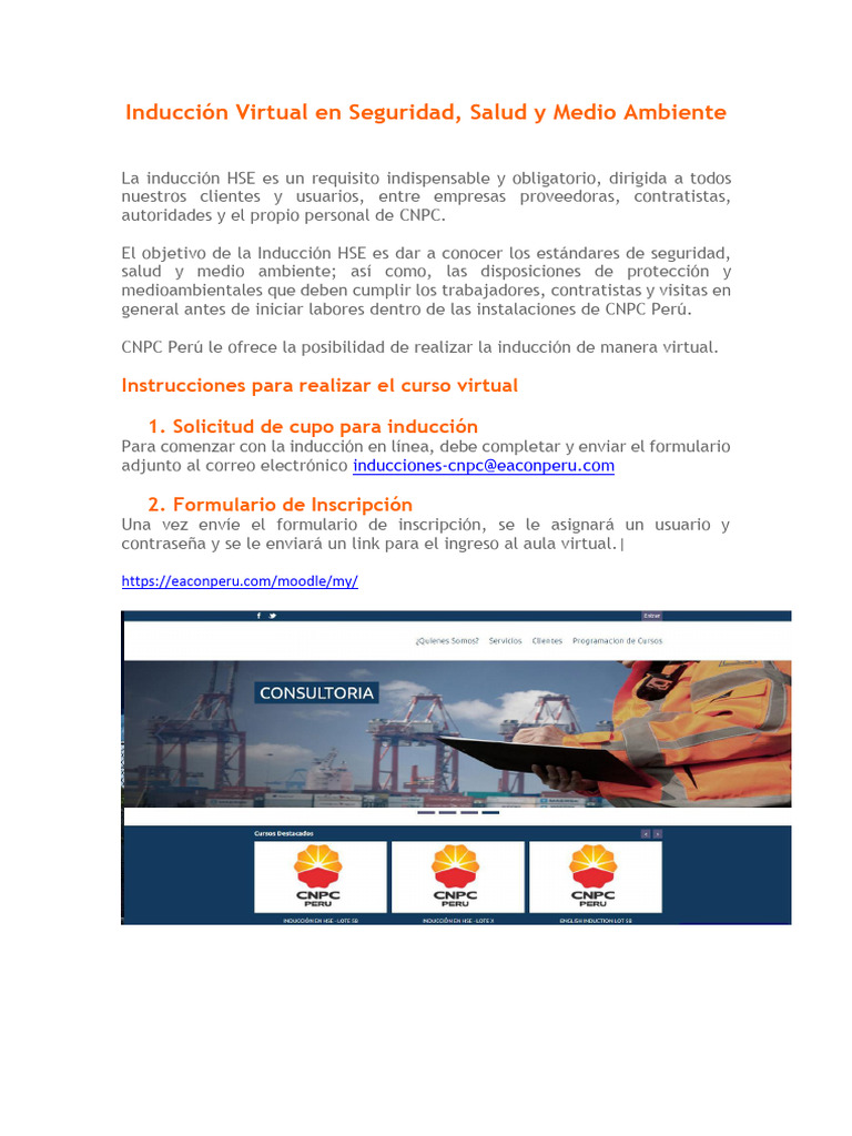 Inducción Virtual HSE en CNPC Perú | PDF | Informática