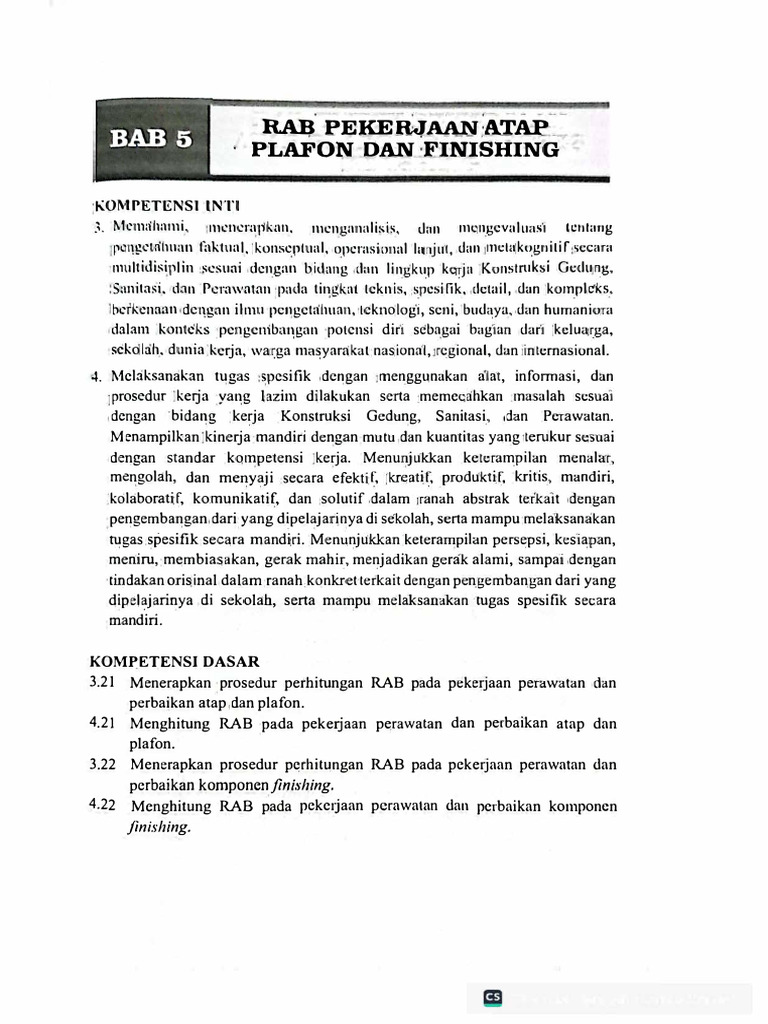 BAB 5. RAB Pekerjaan Atap, Plafon Dan Proses Finishing (KD 21 & 22 ...