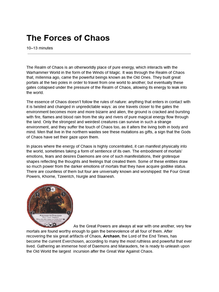 The Forces of Chaos | PDF