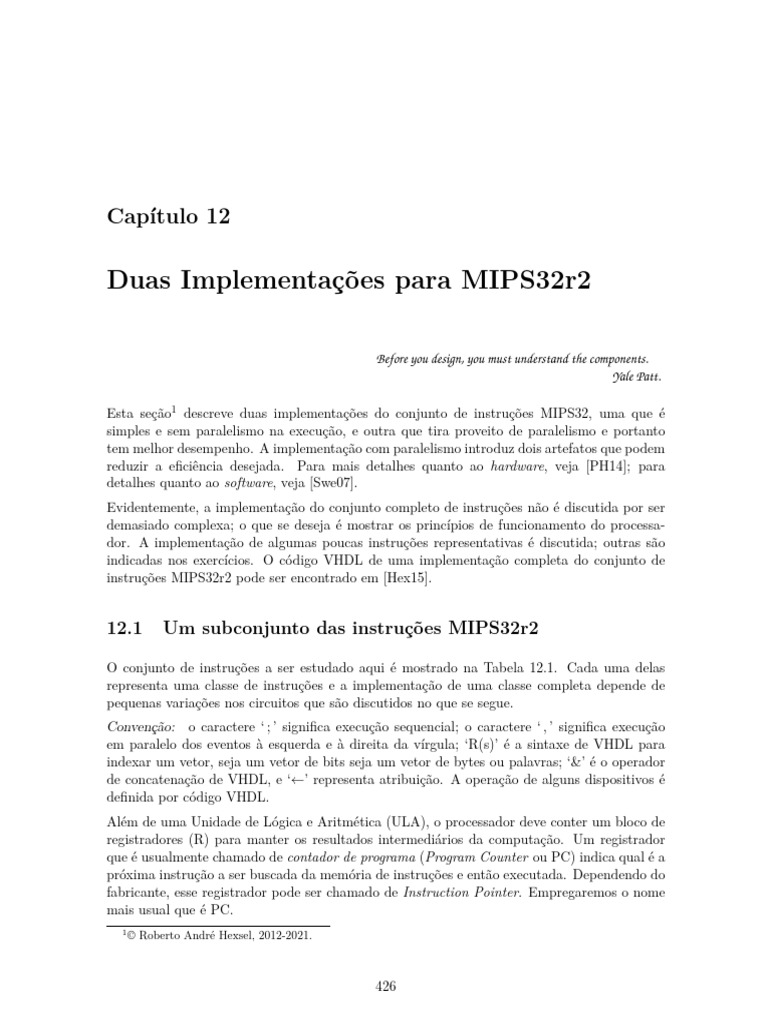 Mips | PDF | VHDL | Informática