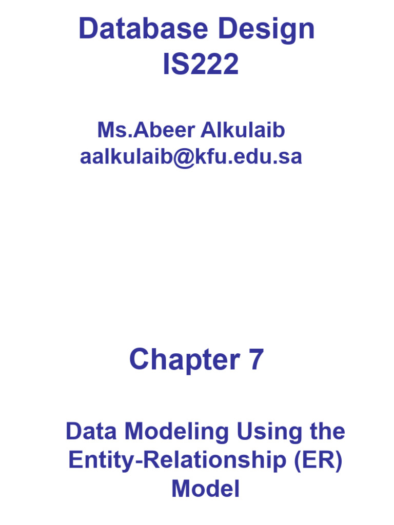DB Ch07 | PDF | Conceptual Model | Data Model