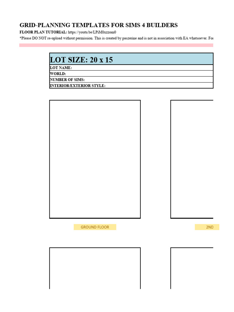 Sims 4 Grid Planning Templates | PDF | Buildings And Structures | Houses