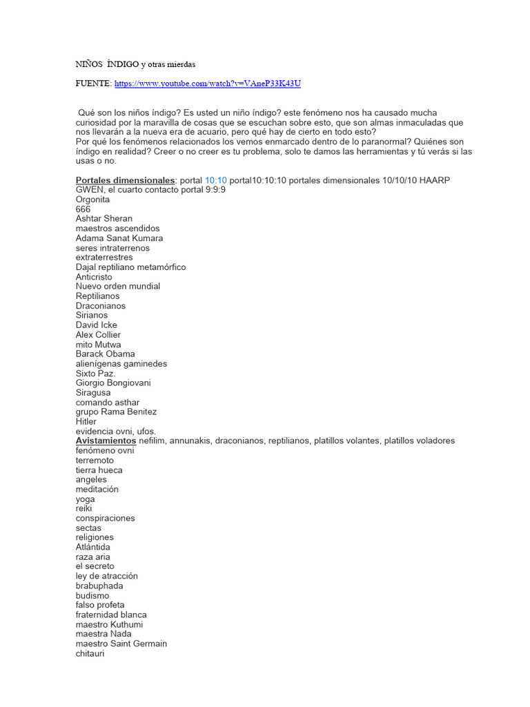 Niños Índigo y Otras Cuestiones | PDF
