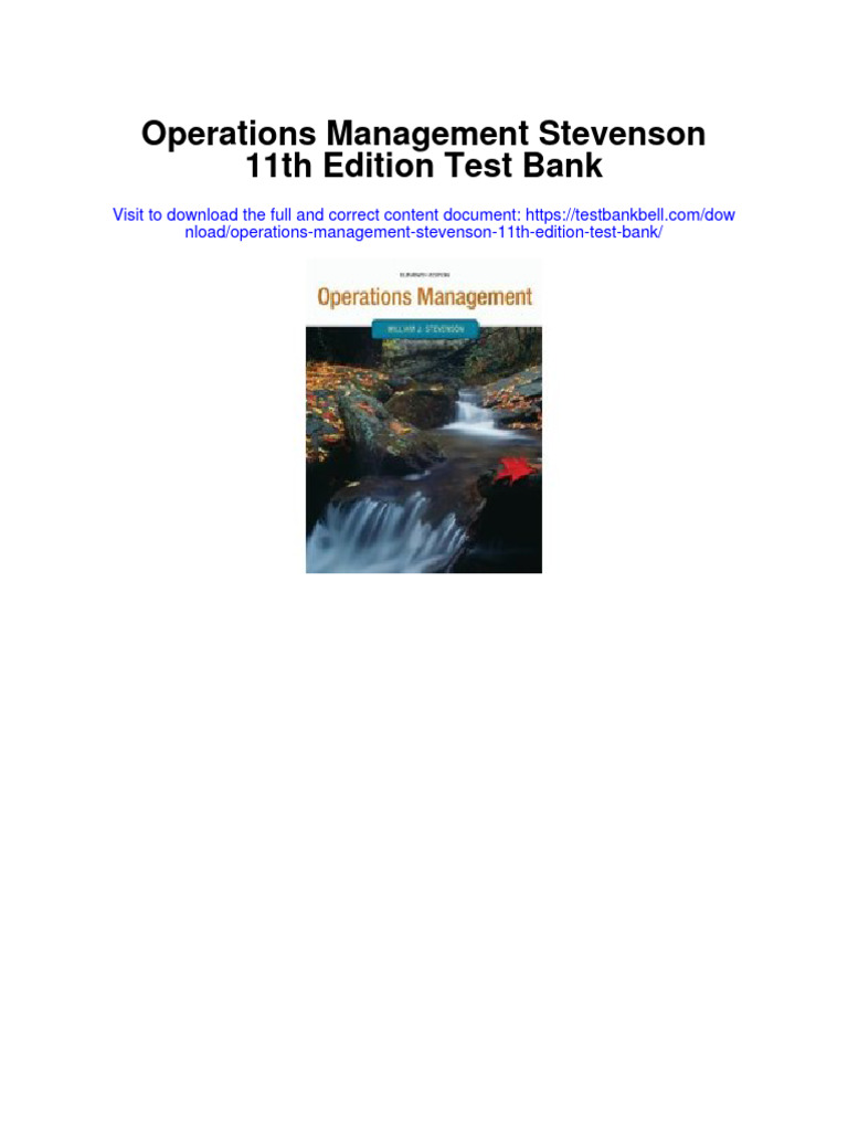 Instant Download Operations Management Stevenson 11th Edition Test Bank ...